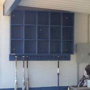 18 Cubby Helmet Racks | All Wood Storage Racks for Dugouts - PYT Sports