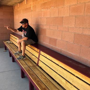 Condor Bench | 2 Tier Wood Baseball Dugout Bench - PYT Sports