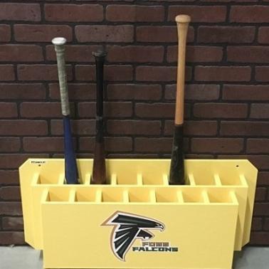 Vertical Bat Rack | Dugout Bat Racks Includes Team Logos - PYT Sports