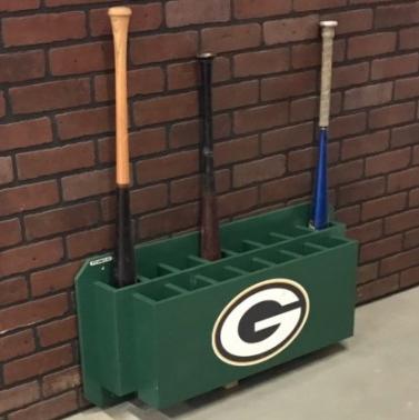 Vertical Bat Rack | Dugout Bat Racks Includes Team Logos - PYT Sports