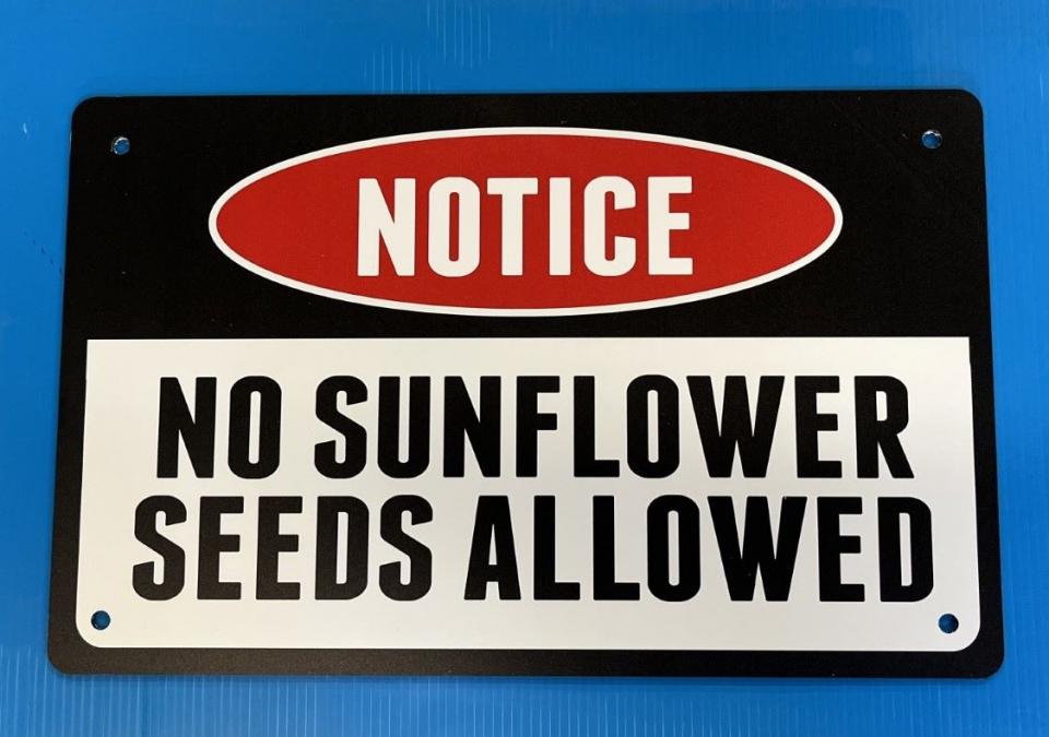 No Sunflower Seeds Sign - PYT Sports