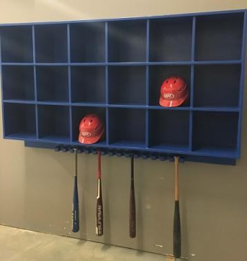 18 Helmet cubby & 15 Bat Rack Combo | PYT Sports - PYT Sports
