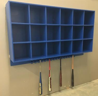 18 Helmet cubby & 15 Bat Rack Combo | PYT Sports - PYT Sports