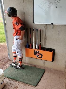 Vertical Bat Rack | Dugout Bat Racks Includes Team Logos - PYT Sports