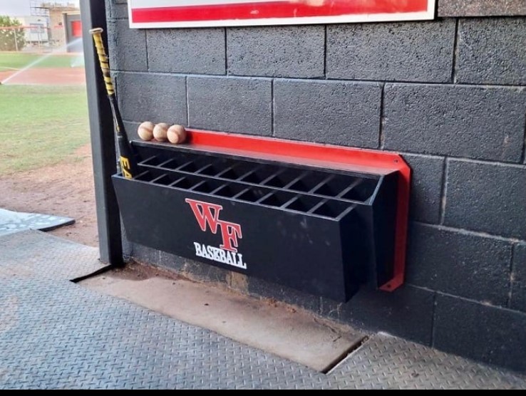 Angled 15 Bat Rack | MLB Style Dugout Bat Racks - PYT Sports